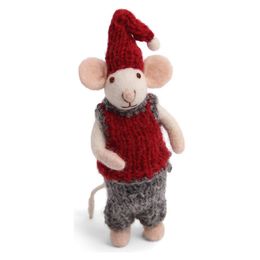 Gry & Sif Dekofigur ''Mouse'' in Grau/ Rot - (B)4 x (H)14 x (T)3 cm - 11% | Dekofiguren