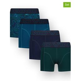 Vingino 4er-Set: Boxershorts in Dunkelblau/ T&uuml;rkis - 40% | Gr&ouml;&szlig;e 134/140 | Kinder-waesche