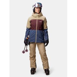 HALTI Ski-/ Snowboardjacke "Gracer" in Dunkelblau/ Braun/ Hellbraun - 46% | Größe 36 | Damen-outdoorjacken