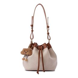 Lucky Bees Schultertasche in Beige/ Hellbraun - (B)25 x (H)22 x (T)16 cm - 69% | Damen-taschen