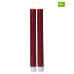 STAR TRADING 2er-Set: LED-Kerzen "Flamme", in Rot - (H)24,4 cm - 14% | Kerzen-vasen