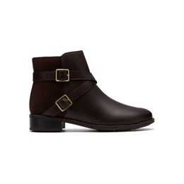 Clarks Leder-Ankle-Boots in Braun - 55% | Größe 40 | Stiefeletten