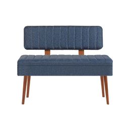 Evila Aufbewahrungsbank "Vina" in Blau/ Braun - (B)110 x (H)82,5 x (T)40 cm - 71% | Sitzmoebel