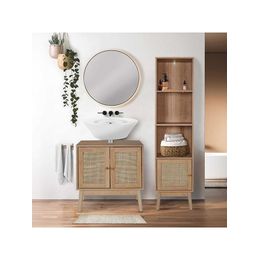 Ethnical Life Waschbeckenschrank in Hellbraun - (B)60 x (H)70 x (T)30 cm - 40% | Regale