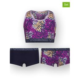 Vingino 3tlg. Wäsche-Set in Dunkelblau/ Lila - 30% | Größe 122/128 | Kinder-waesche