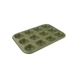 Zenker Muffinform "Green Vision" in Gr&uuml;n - (B)38,5 x (H)3 x (T)26,5 cm - 11% | Kuechenhelfer