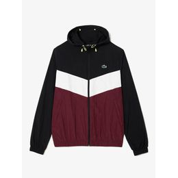 Lacoste Sweatjacke in Bordeaux/ Schwarz/ Hellgrau - 51% | Gr&ouml;&szlig;e 46 | Herren-sweatshirts-jacken