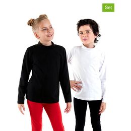 Denokids 2er-Set: Longsleeves in Weiß/ Schwarz - 60% | Größe 122 | Kinder-longsleeves