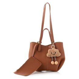 Lucky Bees Schultertasche in Hellbraun - (B)28 x (H)22 x (T)13 cm - 72% | Damen-taschen