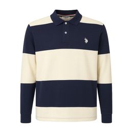 U.S. Polo Assn. Poloshirt in Dunkelblau/ Creme - 10% | Gr&ouml;&szlig;e XL | Herren-plussize