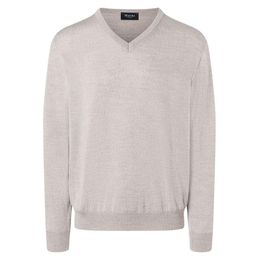 Maerz Muenchen Wollpullover in Hellgrau - 63% | Gr&ouml;&szlig;e 56 | Herren-plussize