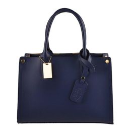Florence Bags Leder-Henkeltasche "Manor" in Dunkelblau - (B)32 x (H)22 x (T)11 cm - 75% | Damen-taschen