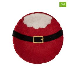 Clayre & Eef Clayre & Eef 2er-Set: Filz-Dekoschalen "Weihnachtsmann" in Rot/ Wei&szlig; - (H)4 x &Oslash; 18 cm - 18% | Dekoschalen