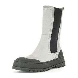 Gabor Leder-Chelsea-Boots in Hellgrau/ Schwarz - 51% | Gr&ouml;&szlig;e 37 | Stiefeletten