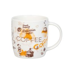 K&ouml;nitz K&ouml;nitz Jumbotasse ''Delicious Coffee'' in Wei&szlig;/ Hellbraun - 400 ml - 14% | Gedeckter-tisch