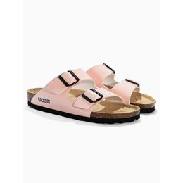 BACKSUN Leder-Pantoletten "Bali" in Rosa - 57% | Gr&ouml;&szlig;e 38 | Damen-pantoletten