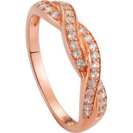 CR&Eacute;ATION L Damen Ring Silber ros&eacute; vergoldet 925 Gr&ouml;&szlig;e 19