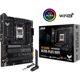ASUS Mainboard &raquo;TUF GAMING X670E-PLUS WIFI&laquo; Ryzen 7000, ATX, PCIe 5.0, DDR5-Speicher, 4x M.2, WiFi 6E ohne Farbbezeichnung Aura Sync RGB-Effekte:...