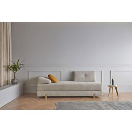 INNOVATION LIVING Stapelliege &raquo;Sigmund 579 Indu, Breite 200, Tiefe 80cm, F&uuml;&szlig;e Eichenholz lackiert&laquo; Daybed mit zwei Federkernmatratzen, Fu&szlig;teil Eiche 
