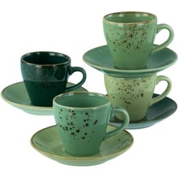 Creatable Espressotasse »Nature Collection Green Life, Espresso-Set, 8-tlg.« Handwerklicher Look, Vintage grün