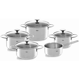 Fissler Topf-Set »Copenhagen« Set, Bratentopf 20 cm, je 1 Kochtopf 16/20/24 cm, Stielkasserolle 16 cm, 9 Stk. tlg. Edelstahl 18/10 silberfarben