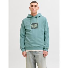 Jack & Jones JACK & JONES Kapuzensweatshirt &raquo;JJRAIN SWEAT HOOD UNB&laquo; Mineral Blue XXL XXL Hoodie von Jack & Jones