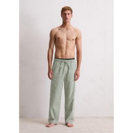 Marc O'Polo MARC O'POLO Pyjamahose &raquo;Cozy Flannel&laquo; mit Gummizug und Bindeband, Cotton, gerades Bein winter sage check M - N-Gr N-Gr M Relaxhose von Marc O ́Polo