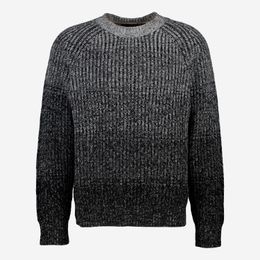 BOSS Grau-schwarzer Pullover mit Rundhalsausschnitt