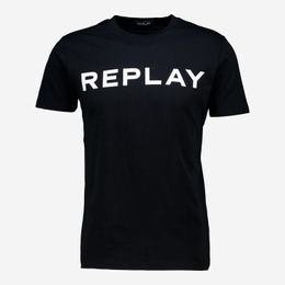 Replay Schwarzes T-Shirt mit Logo
