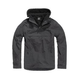 Brandit Anorak »Herren Fleece Pull Over Windbreaker« 1 Stk. tlg. mit Kapuze black M M Windbreaker für Schutz vor Wind und Wetter