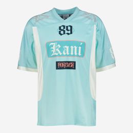 Karl Kani Hellblaues T-Shirt mit Logo-Details