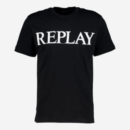 Replay Schwarzes T-Shirt mit Logo