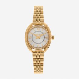 Roberto Cavalli Goldfarbene Armbanduhr mit Ziersteinen