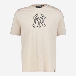 New Era Beiges T-Shirt mit Logo-Aufdruck