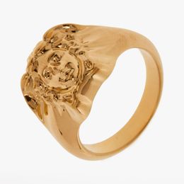 Versace Goldfarbener Ring mit Medusa-Element