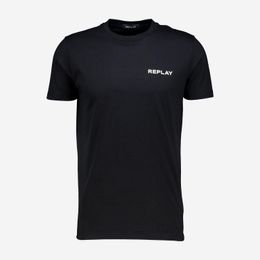 Replay Schwarzes T-Shirt mit Logo