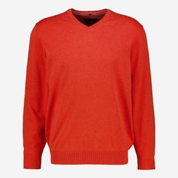 Casamoda Orangefarbener Pullover mit V-Ausschnitt