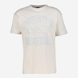K1x Beiges T-Shirt mit Logo-Aufdruck