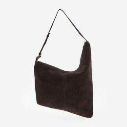 REHARD Dunkelbraune Tote Bag aus Wildleder