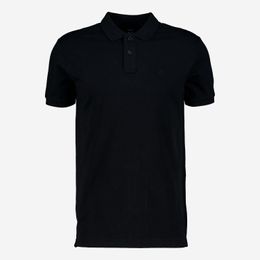 Replay Schwarzes Piqué-Poloshirt mit Monogramm-Stickerei
