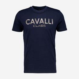 Cavalli Class Dunkelblaues T-Shirt mit Logo