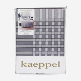 Kaeppel Graues Bettbezugset mit Karomuster 135x200cm