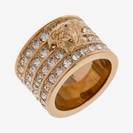 Versace Goldfarbener Ring mit Zirkonen