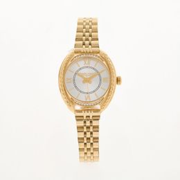Roberto Cavalli Goldfarbene Armbanduhr mit Ziersteinen