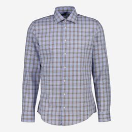 Seidensticker Blaues und braunes Slim Fit Freizeithemd
