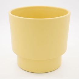 Gelber runder Blumentopf 23x24,5cm