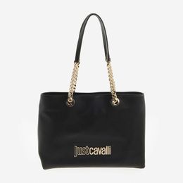 Just Cavalli Schwarze Schultertasche mit Logo