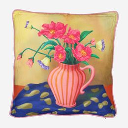 Mehrfarbiges Penelope Kissen mit Blumenmotiv 50x50cm