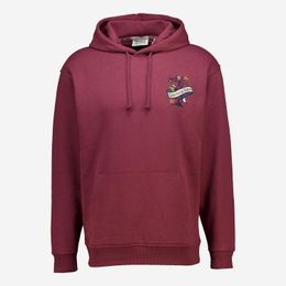 Scotch & Soda Burgunderfarbener Kapuzenpullover mit gesticktem Logo