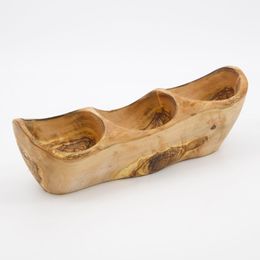 Hellbraune Servierschale aus Holz